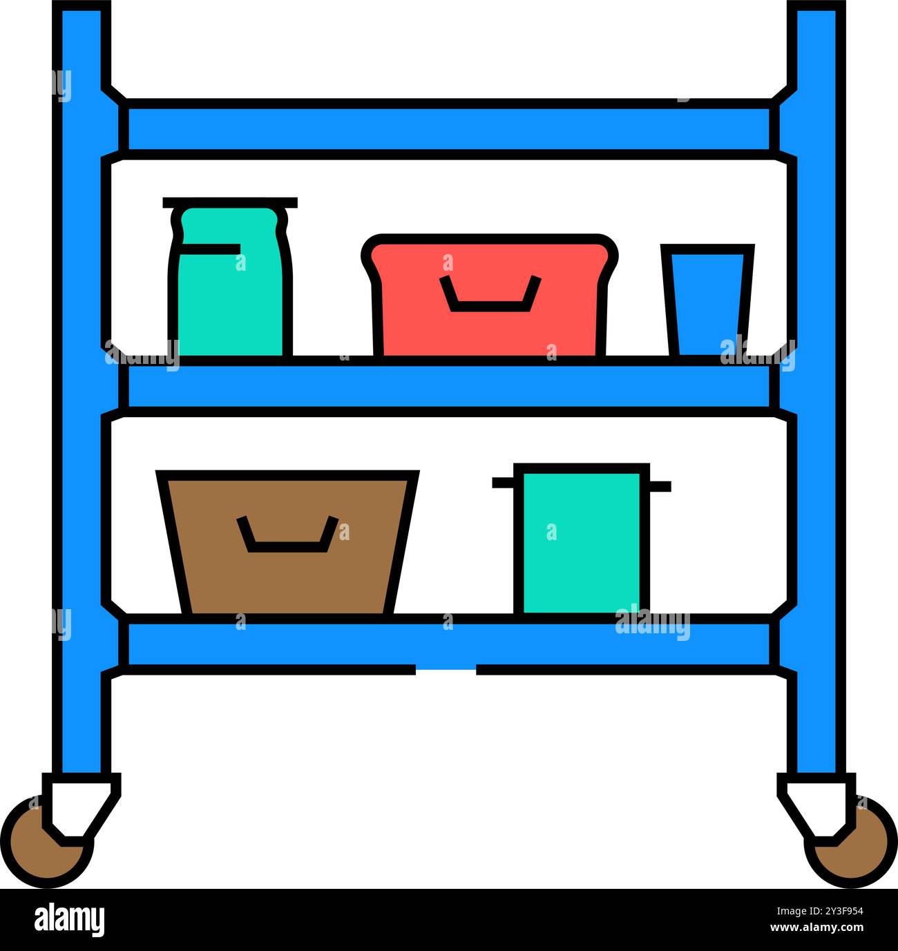 shelving restaurant equipment icon color illustration Stock Vector ...