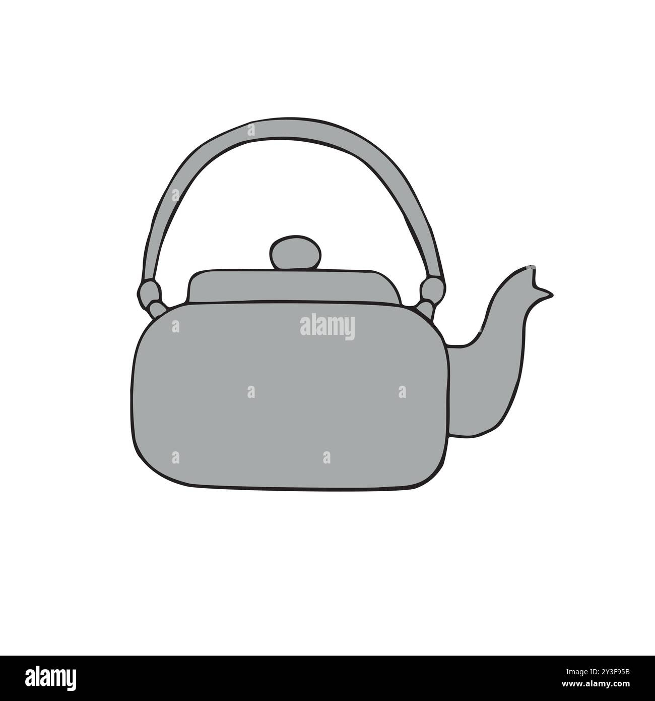 Vector hand drawn doodle sketch colored kettle isolated on white ...
