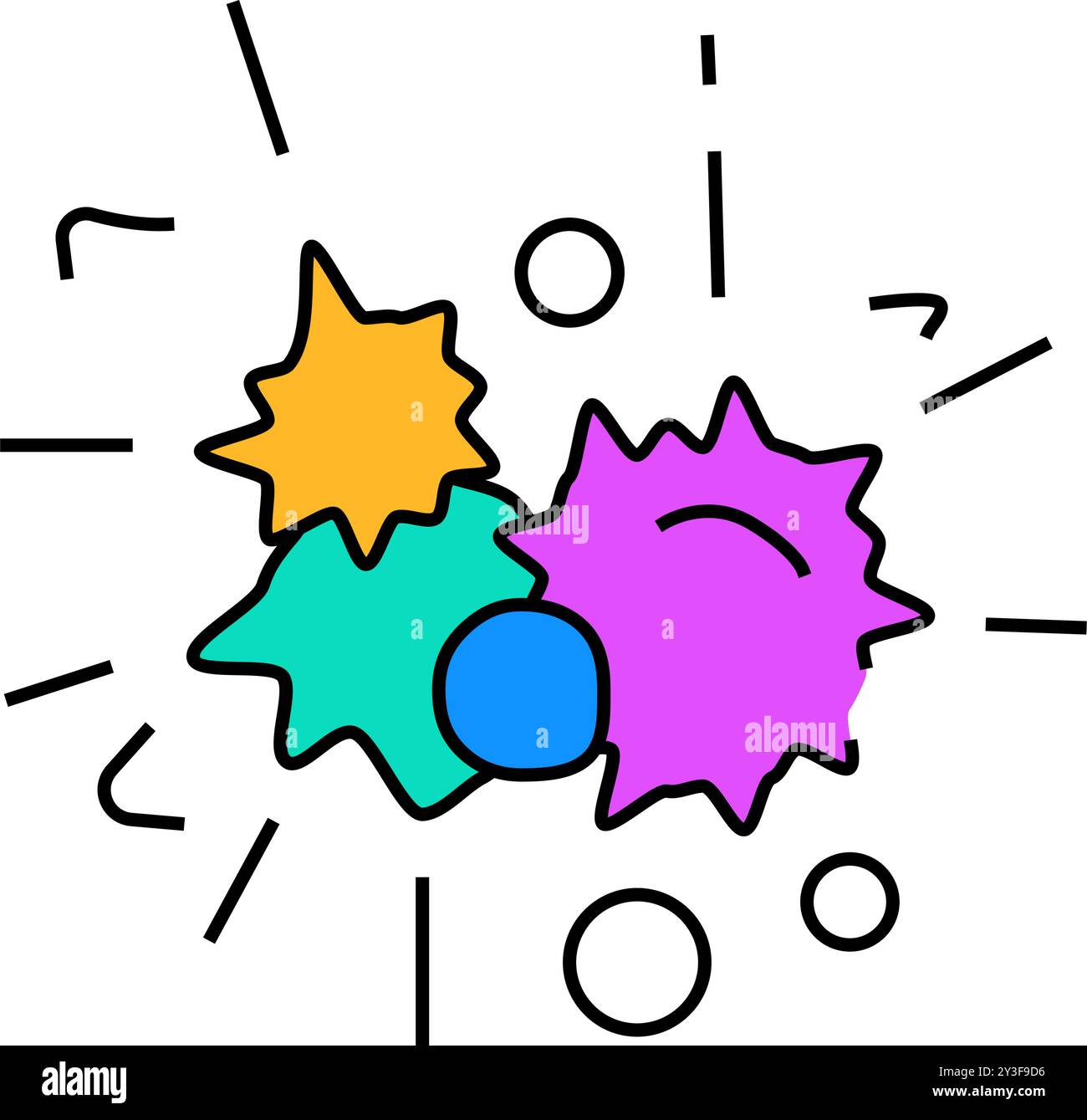 splatter paintball game icon color illustration Stock Vector Image ...