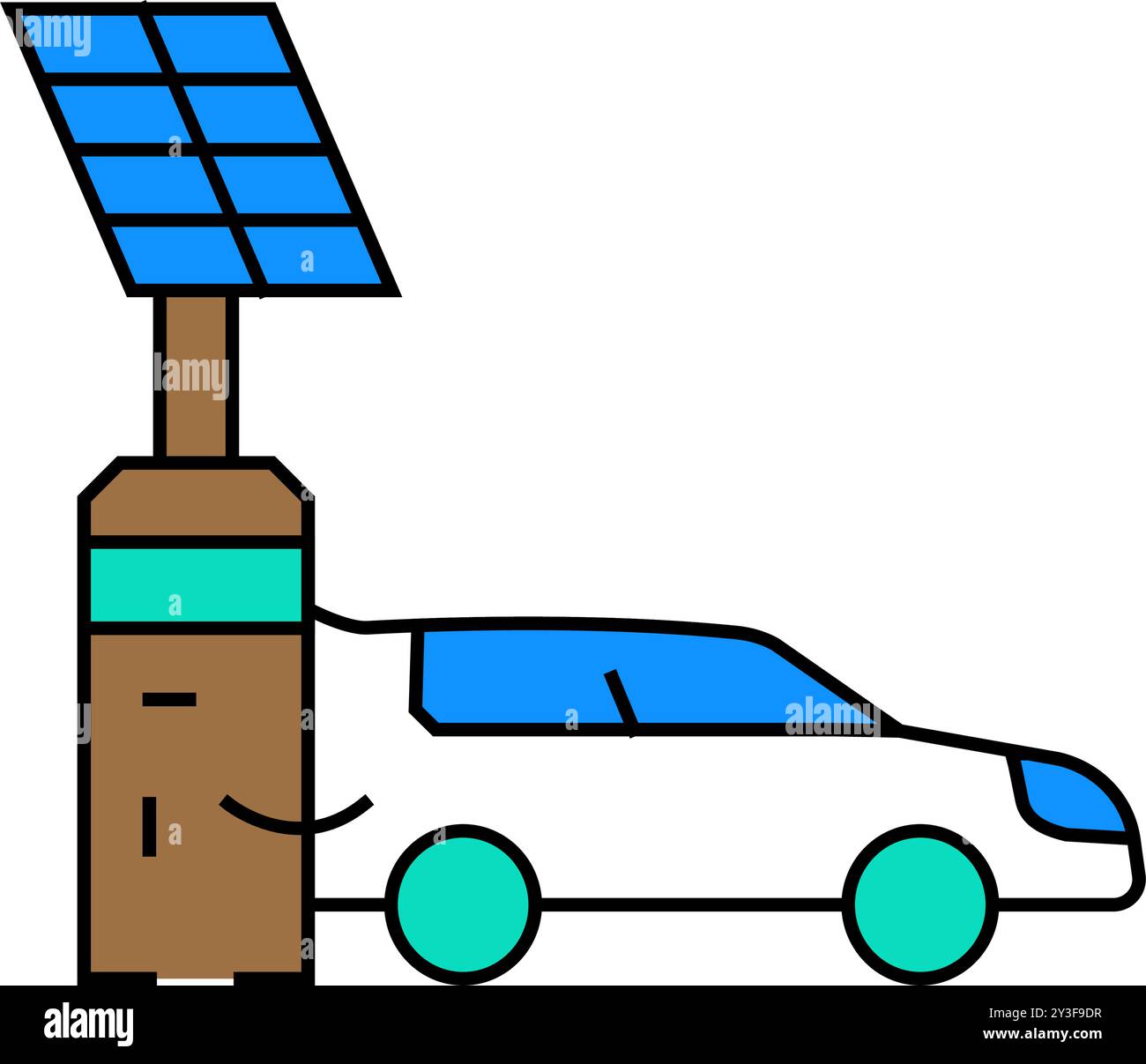 charging station solar panel icon color illustration Stock Vector Image ...