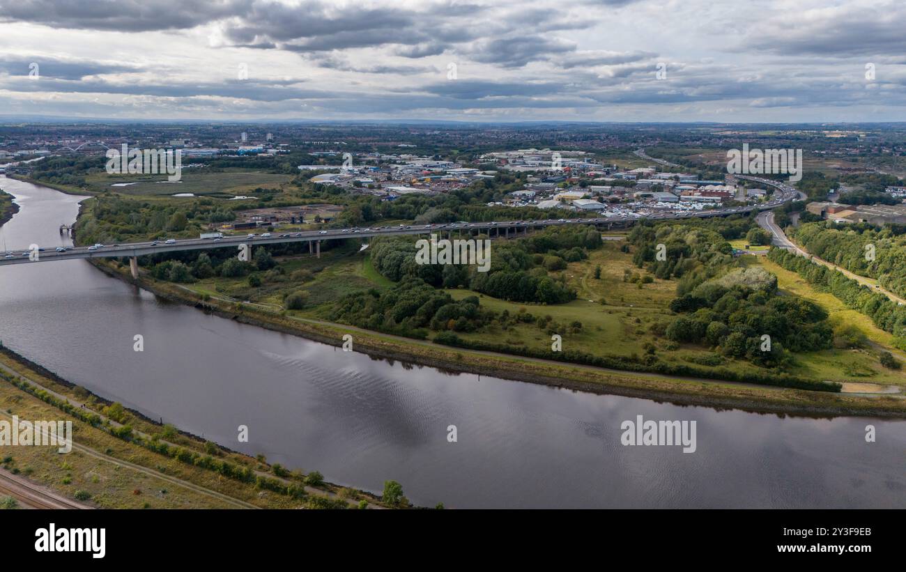 Middlesbrough, UK. 13th Sep, 2024. The A19 Tees Viaduct or Tees Flyover ...
