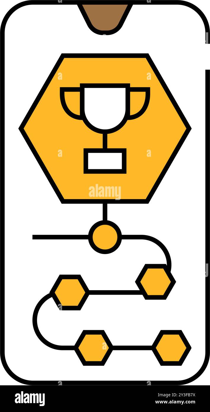 gamification ux ui design icon color illustration Stock Vector Image ...