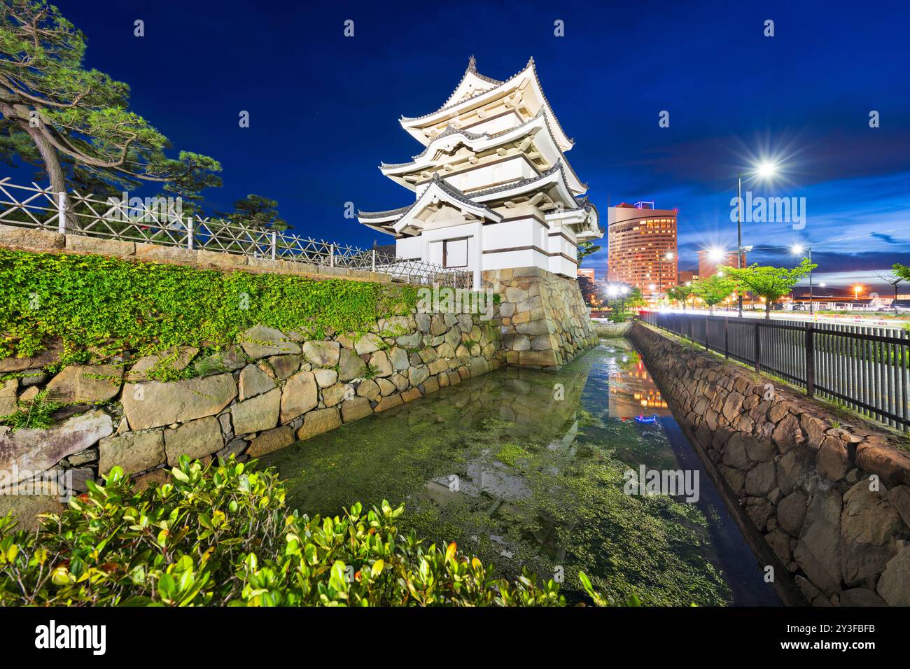 Takamatsu at Takamatsu Castle Corner at blue hour Stock Photo - Alamy