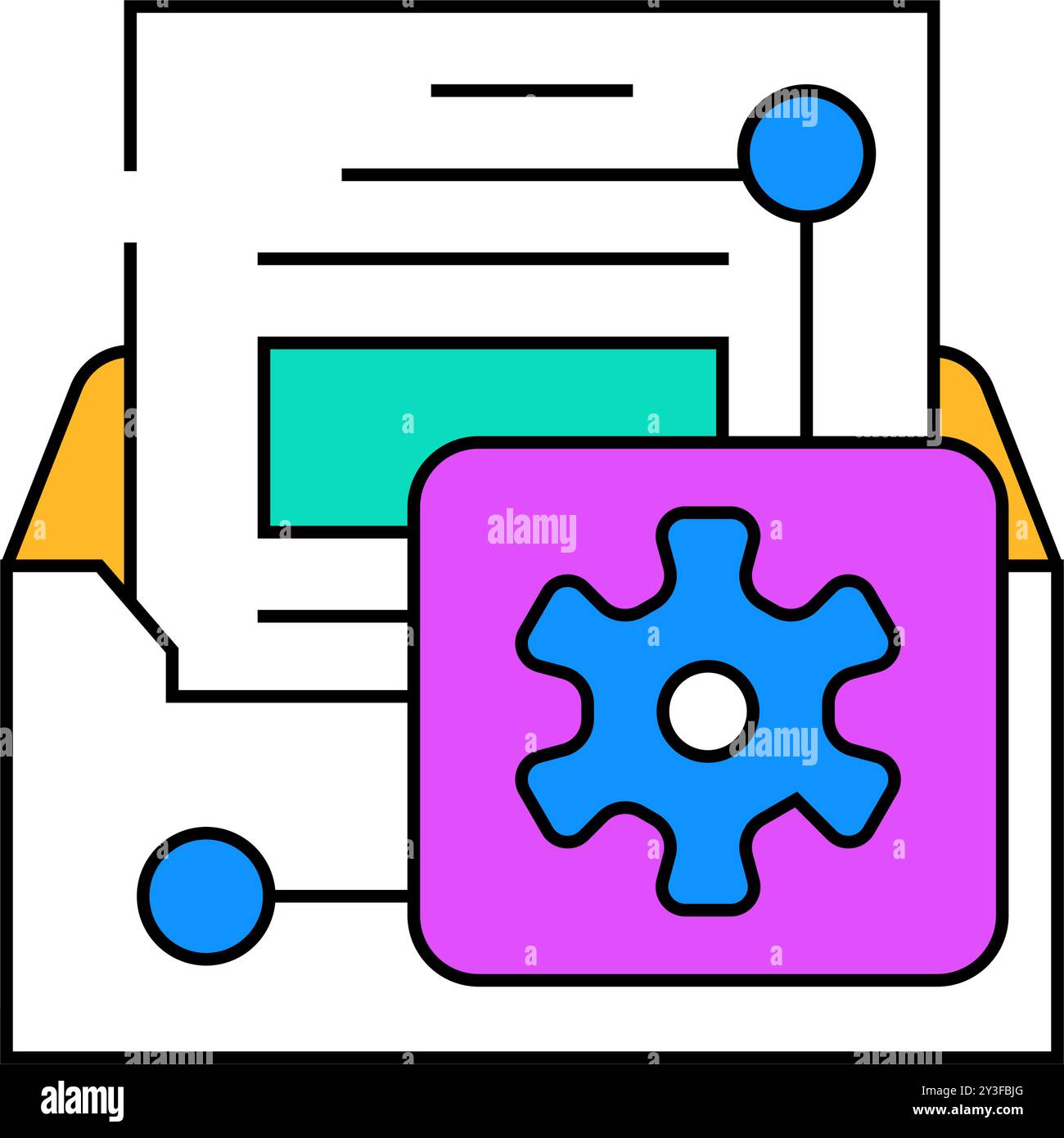 email marketing campaign management icon color illustration Stock ...