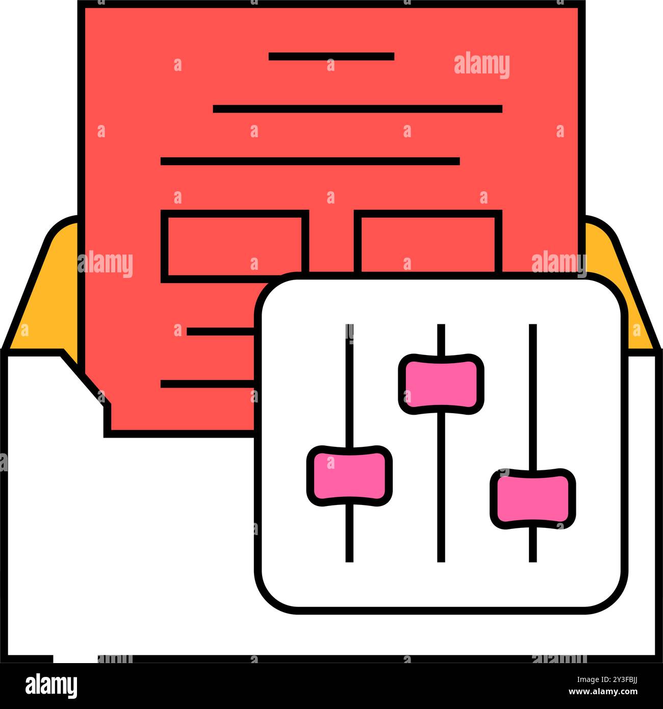 fully managed email marketing icon color illustration Stock Vector ...