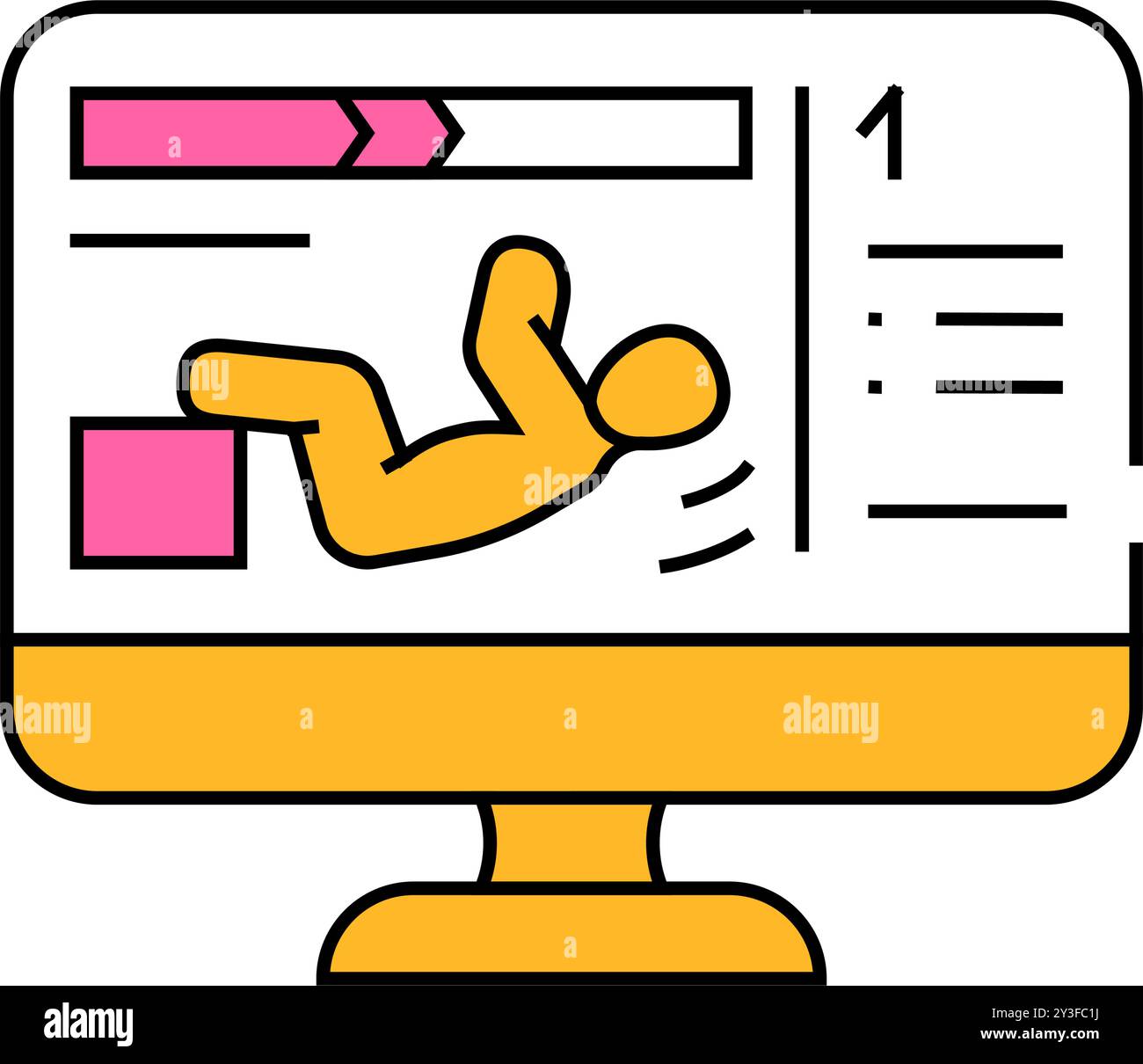 remote fitness coaching icon color illustration Stock Vector Image ...