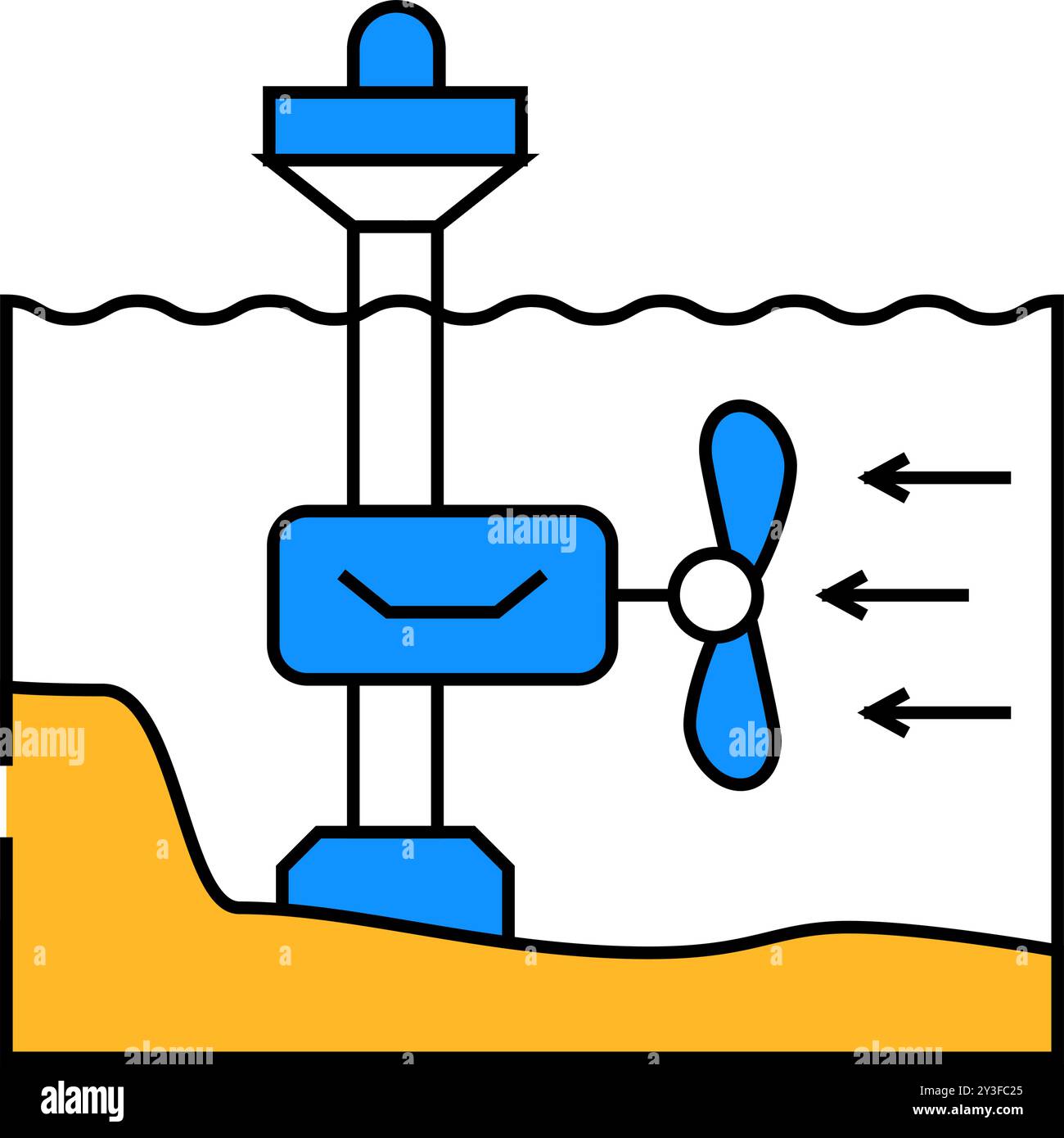 stream energy tidal power icon color illustration Stock Vector Image ...