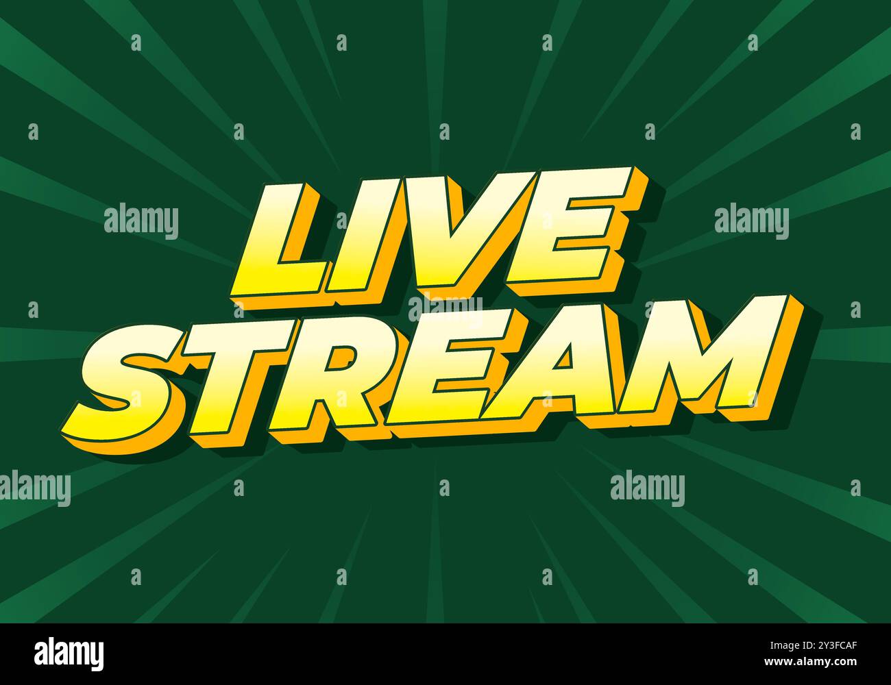 Live stream. Text effect design in 3D style with modern colors Stock ...