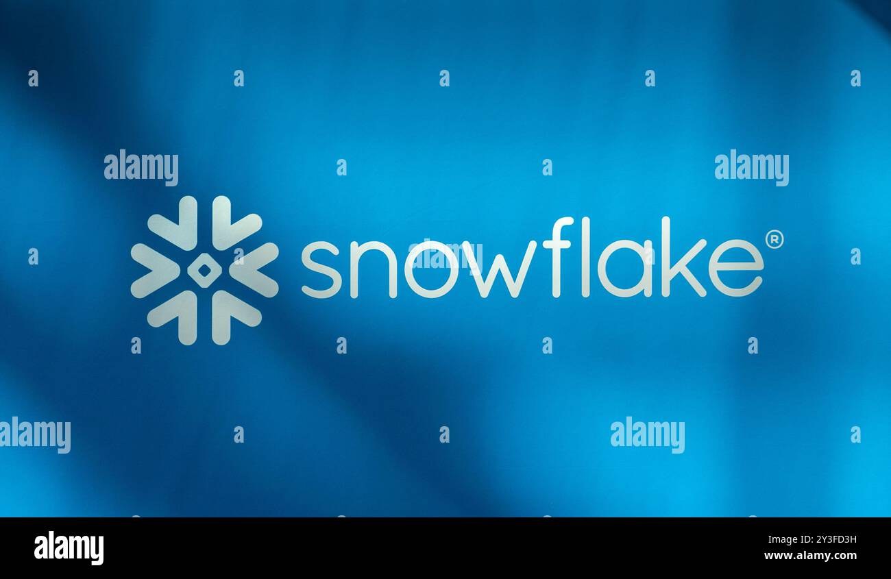 LOS ANGELES, CA- May 22, 2024: Snowflake logo printed on Global ...
