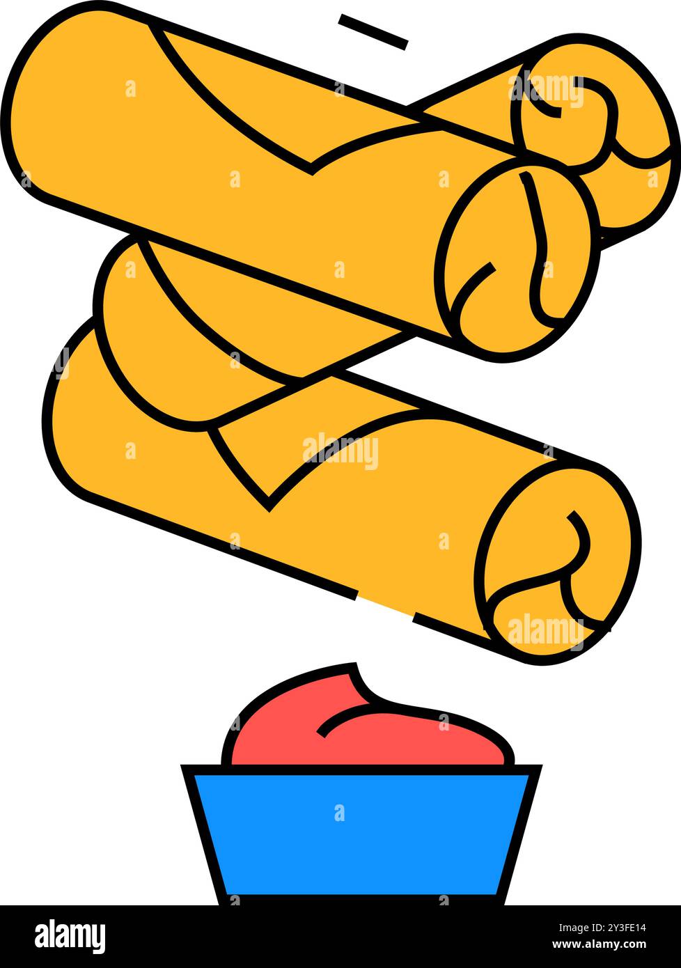 egg roll fast food icon color illustration Stock Vector Image & Art - Alamy