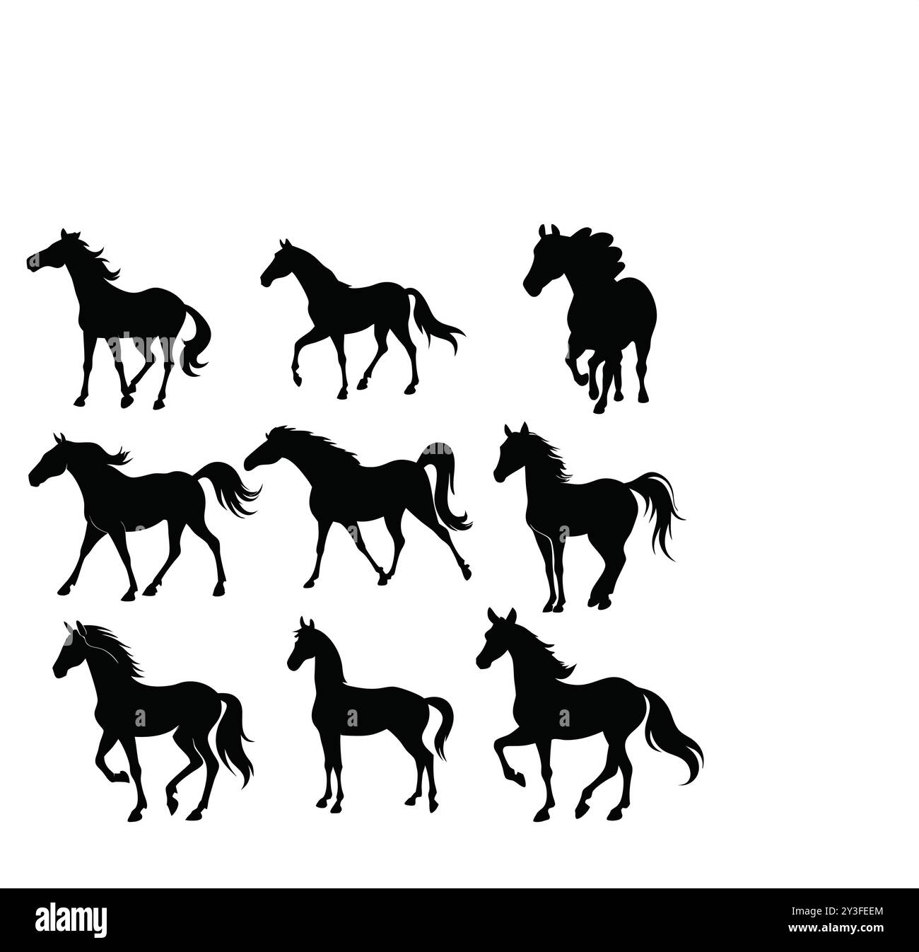 Horse Silhouettes Collection Vector Art Stock Vector Image & Art - Alamy