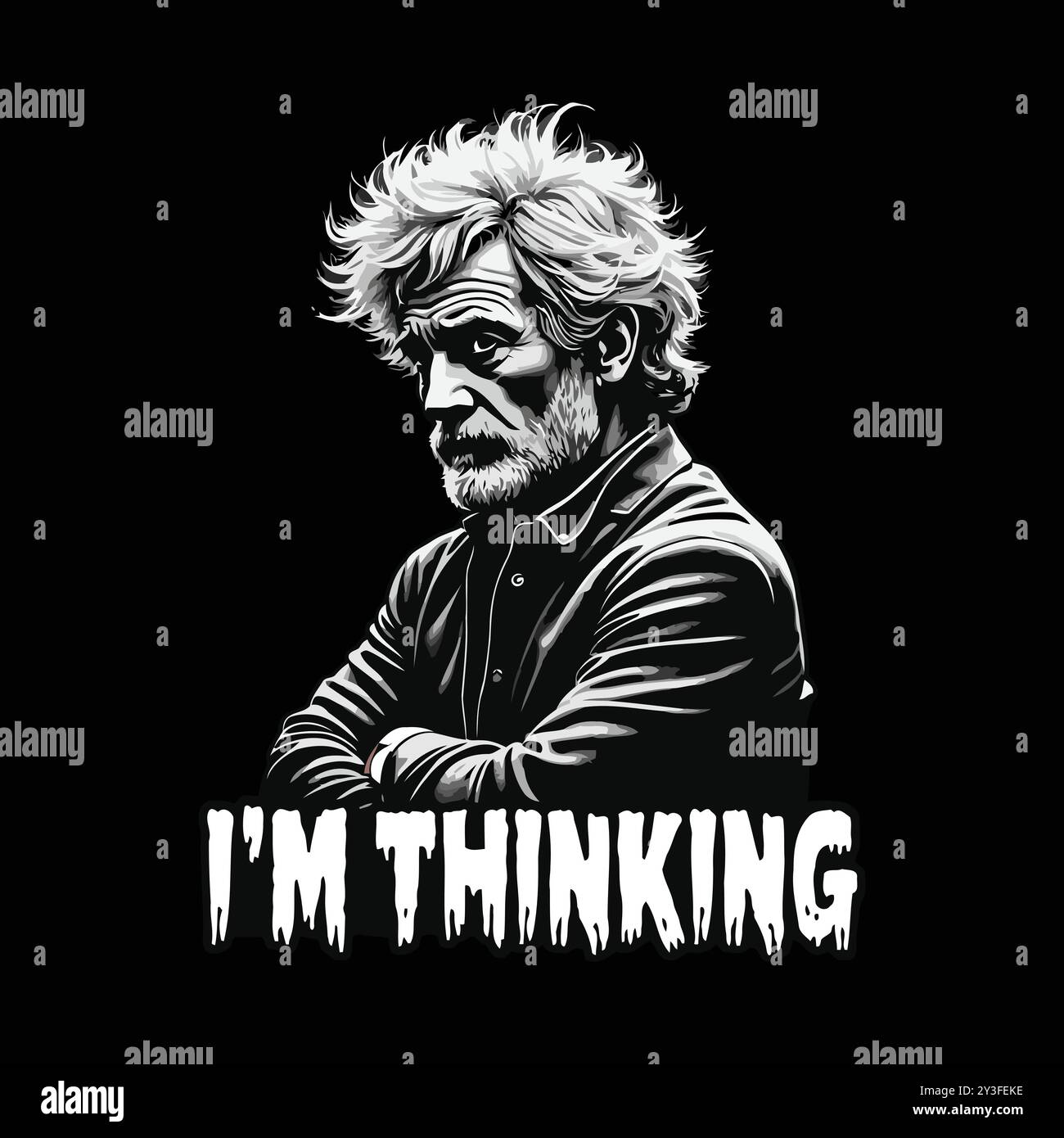 I’m thinking tshirt design vector Stock Vector Image & Art - Alamy