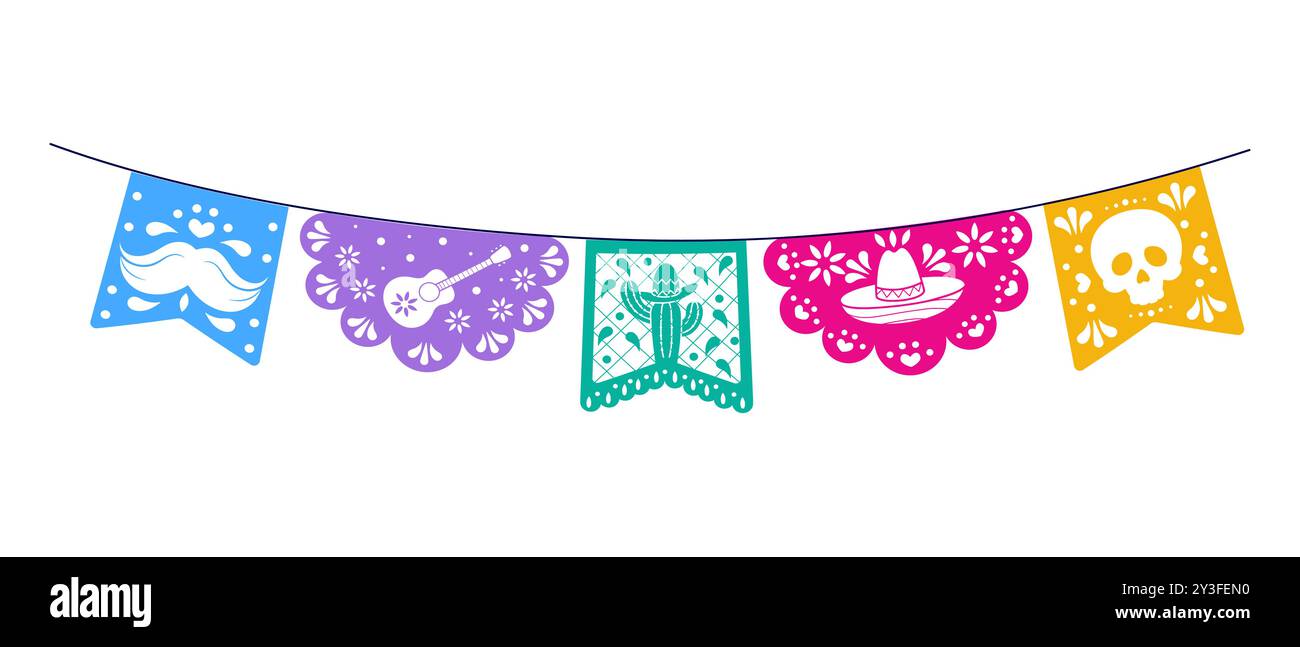 Papel picado vector dia de muertos Stock Vector Images - Alamy
