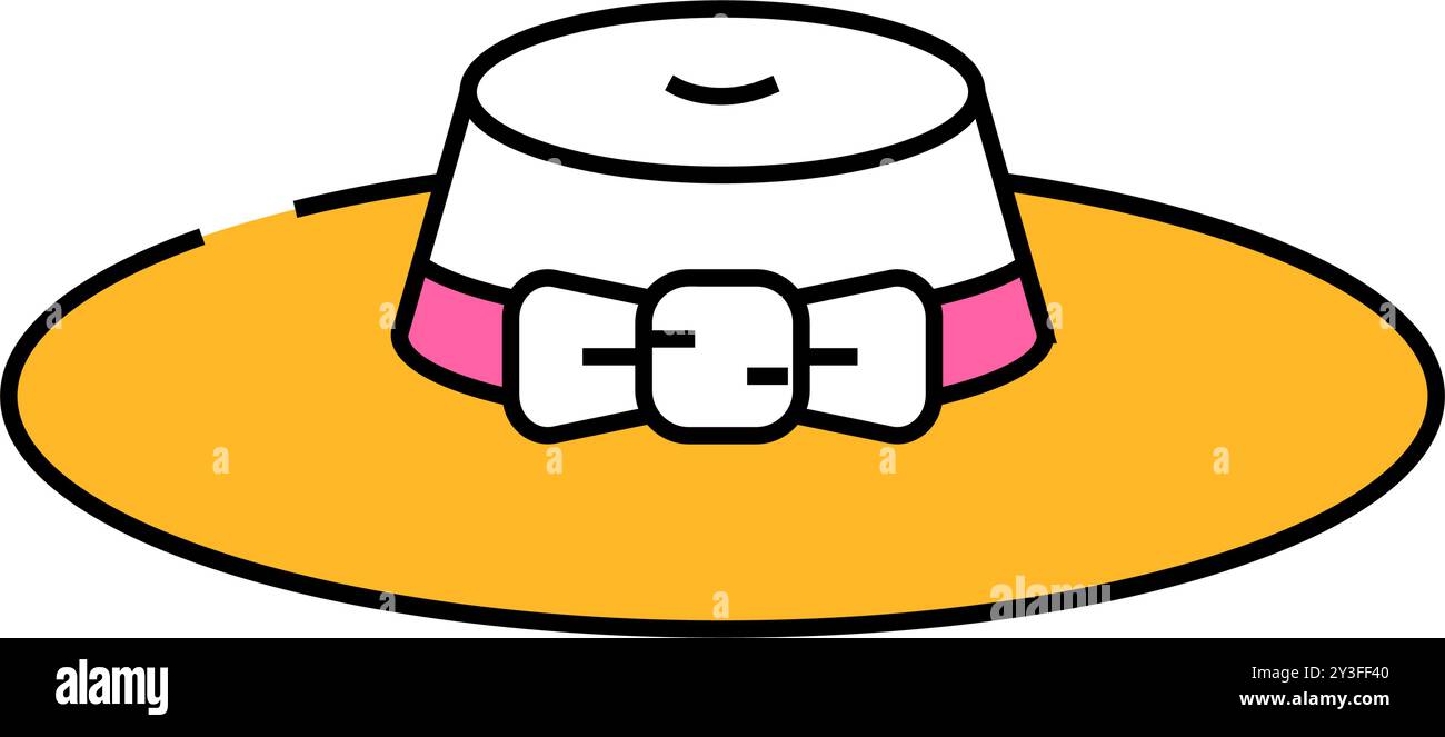 women summer hat icon color illustration Stock Vector Image & Art - Alamy