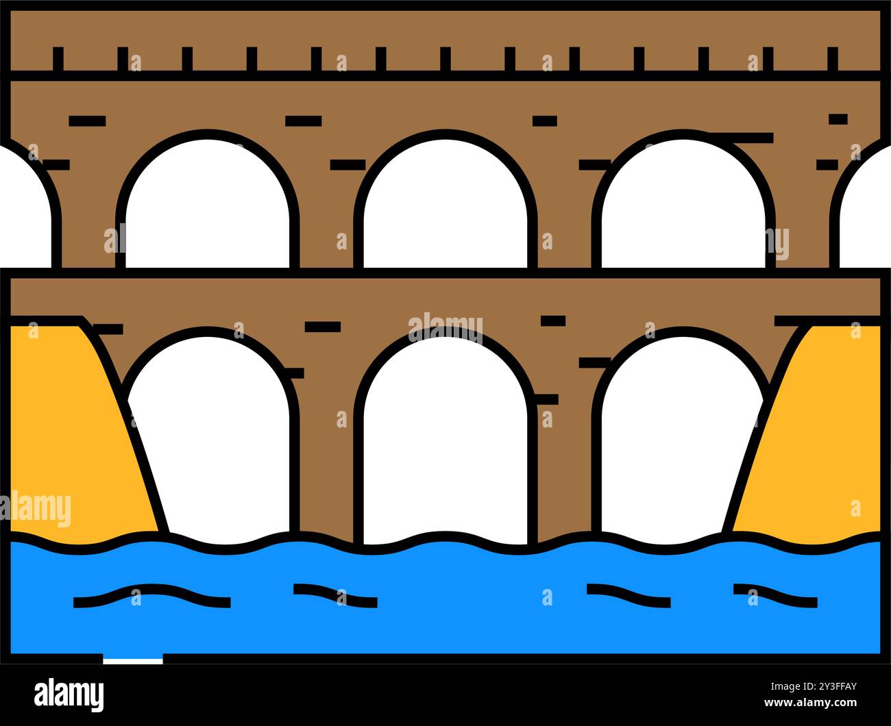 aqueduct bridge icon color illustration Stock Vector Image & Art - Alamy