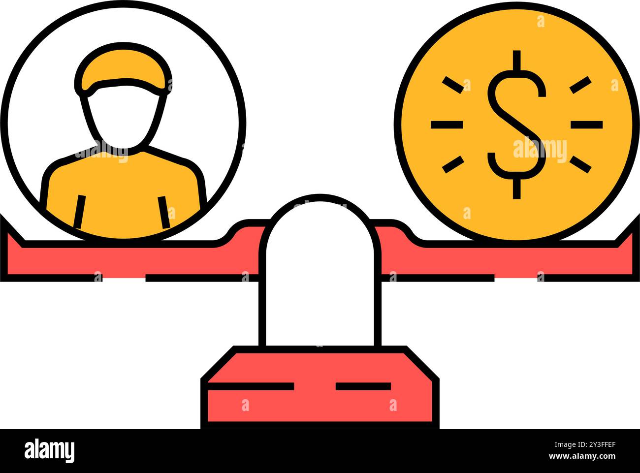 compensation management business icon color illustration Stock Vector ...