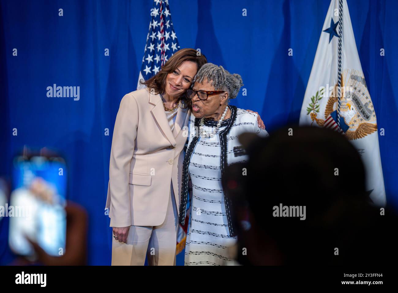 Vice President Kamala Harris participates in a photo line at the Zeta ...
