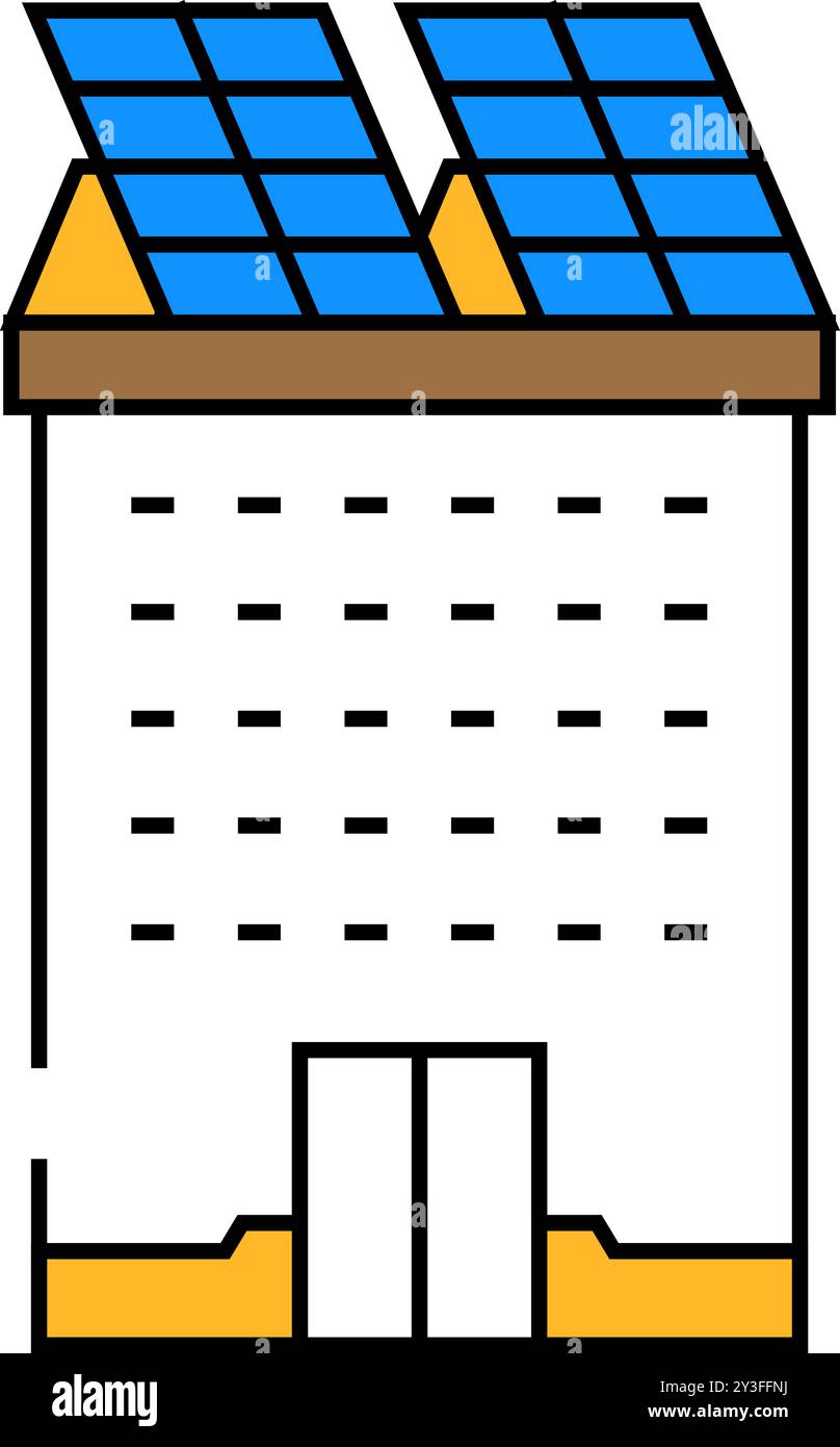 roof solar panel icon color illustration Stock Vector Image & Art - Alamy