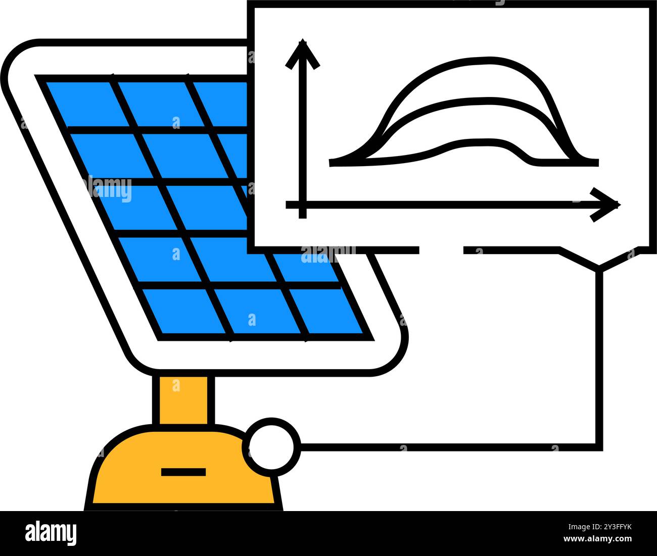 energy efficiency solar panel icon color illustration Stock Vector ...