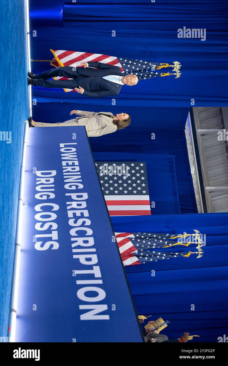 President Joe Biden and Vice President Kamala Harris arrive to a ...