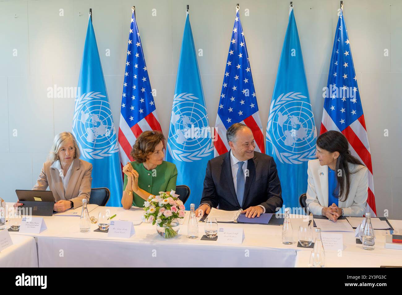Second Gentleman Doug Emhoff participates in a roundtable discussion ...