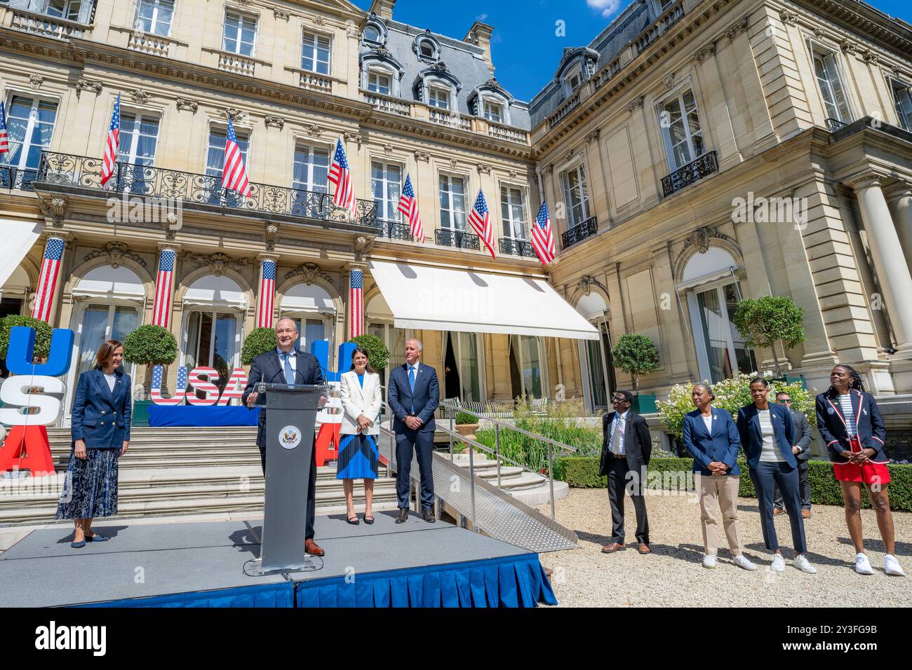 Second Gentleman Doug Emhoff attends an Embassy meet and greet ...