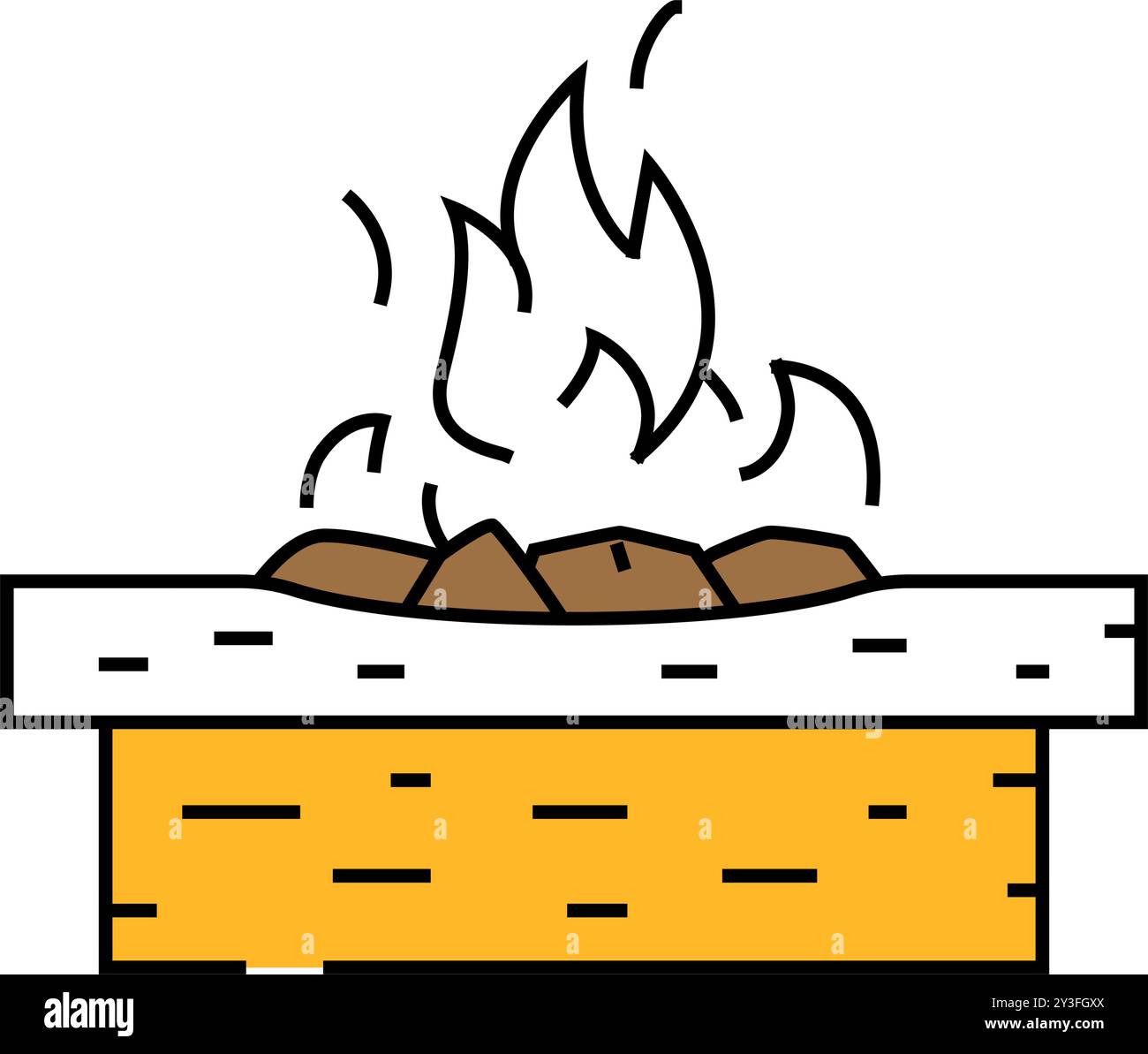 fire pit table outdoor furniture icon color illustration Stock Vector ...