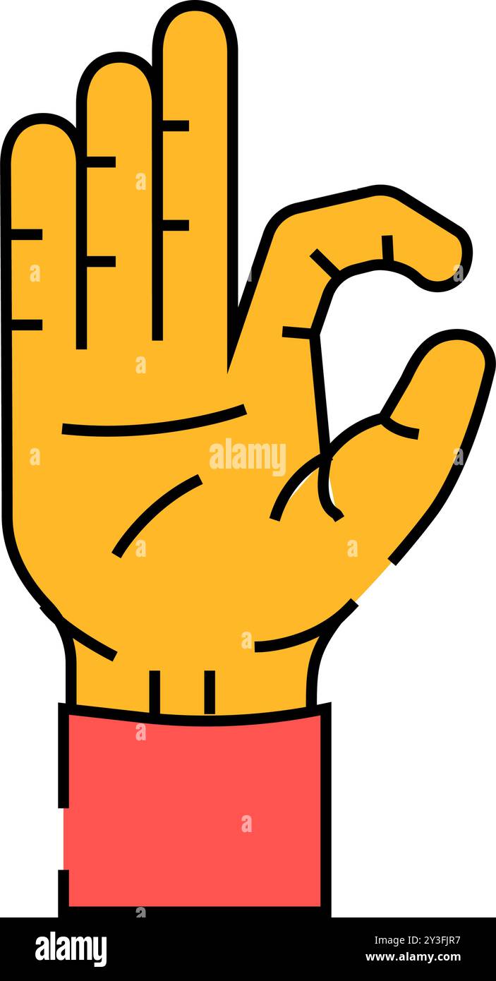 buddha hand gesture mudra icon color illustration Stock Vector Image ...
