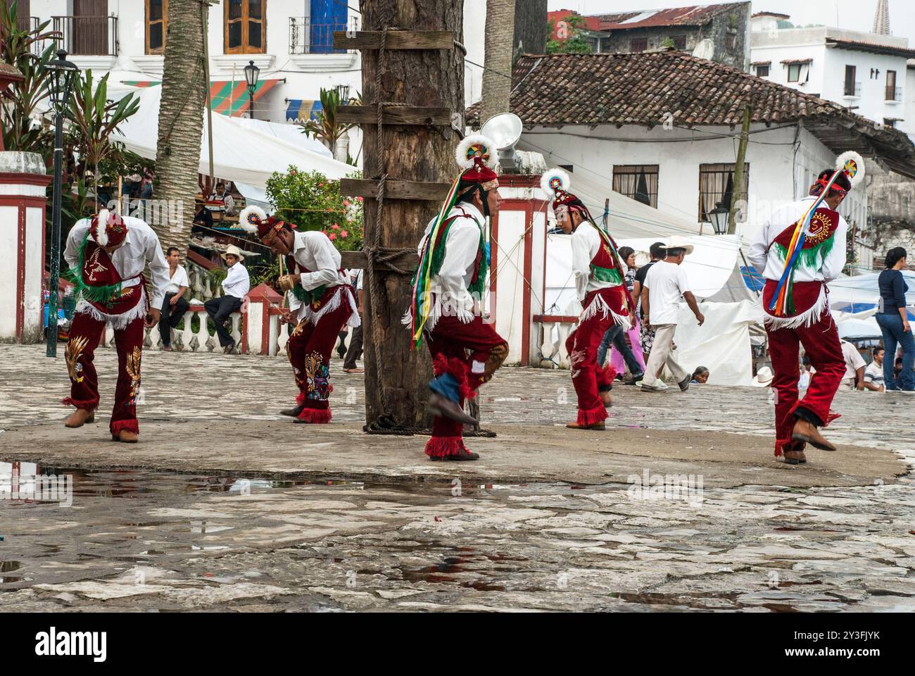 The ritual ceremony of the voladores is a dance associated with ...
