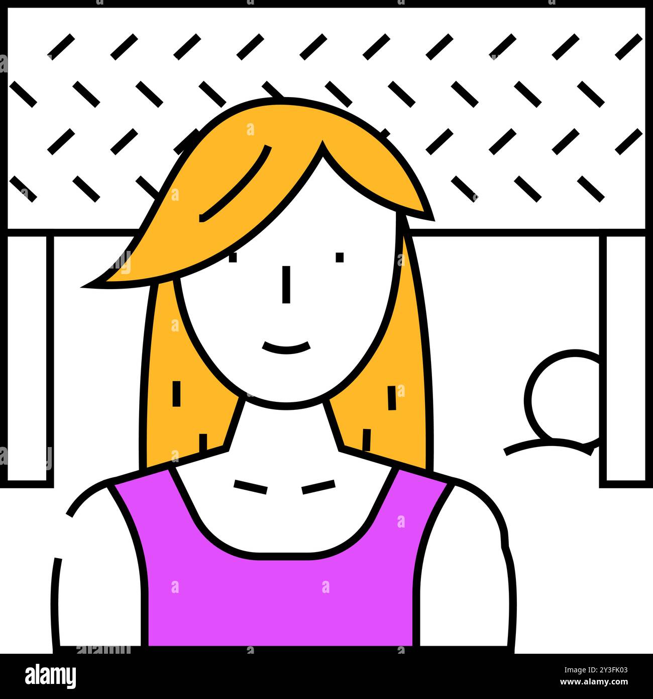 volleyball female sport icon color illustration Stock Vector Image ...