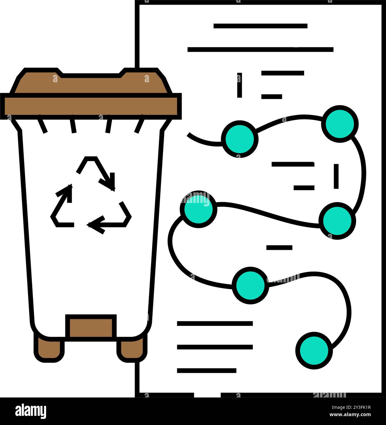 waste management waste sorting icon color illustration Stock Vector ...