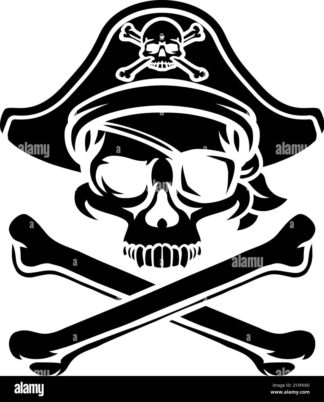 Pirate Hat Skull and Crossbones Cartoon Stock Vector Image & Art - Alamy