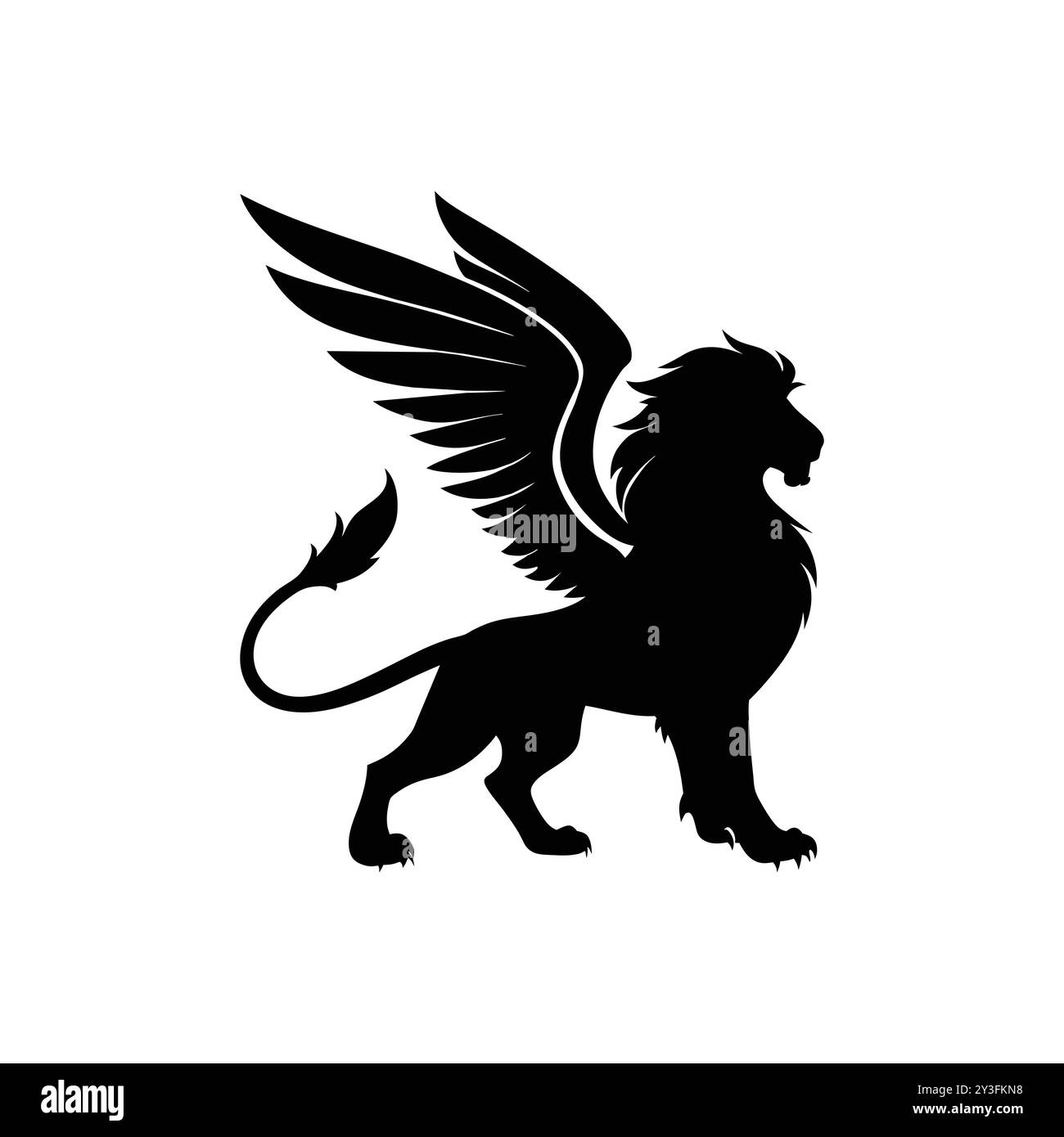 Ancient winged lion Stock Vector Images - Alamy