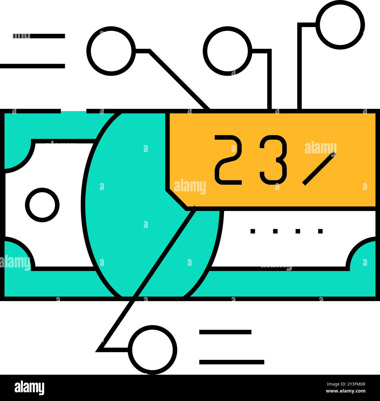 accounting expenses percentage icon color illustration Stock Vector ...