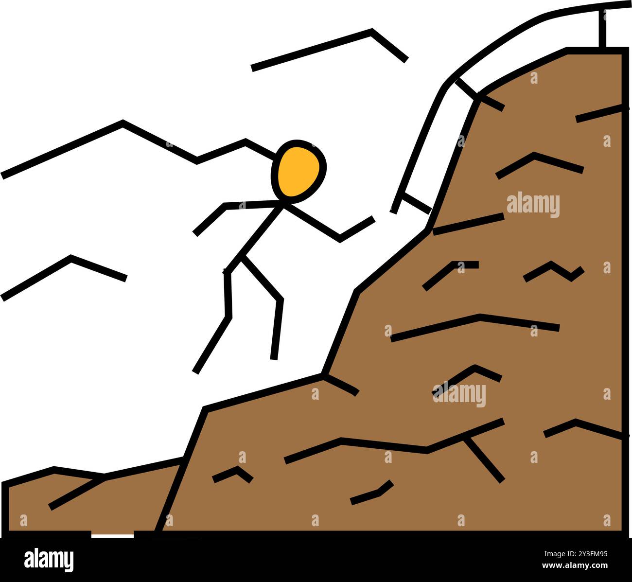climbing mountain progress icon color illustration Stock Vector Image ...