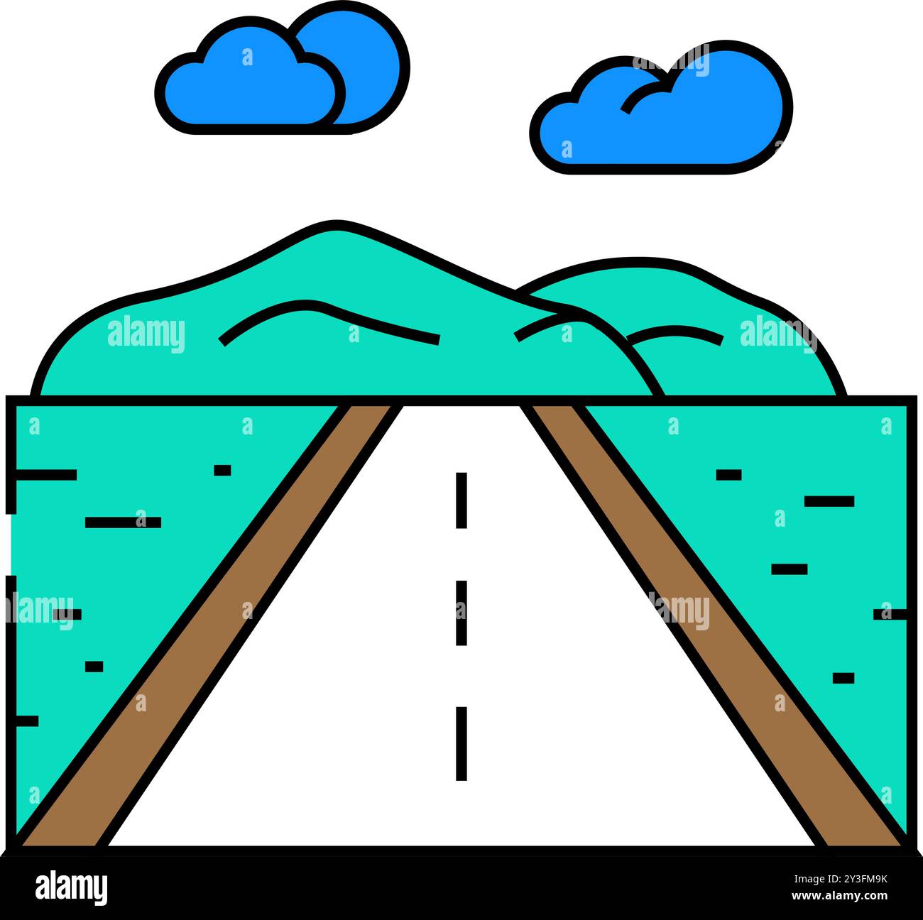 road leading forward progress icon color illustration Stock Vector ...