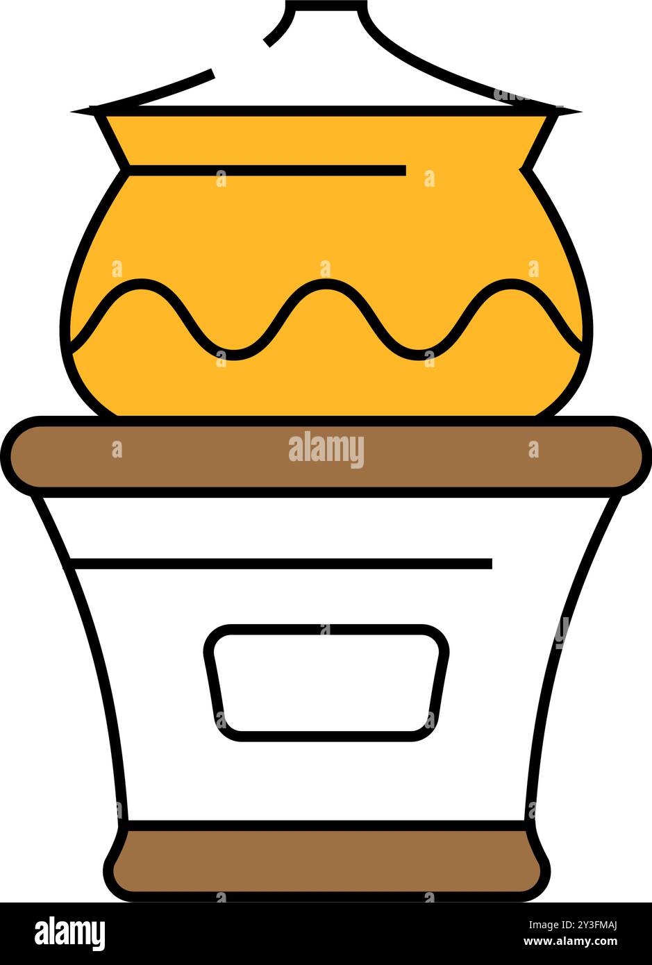 earthware clay crockery icon color illustration Stock Vector Image ...