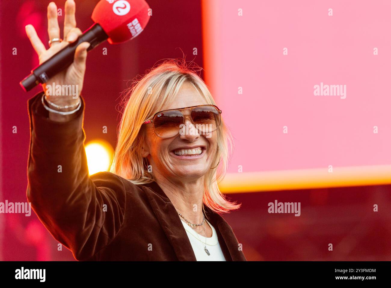 BBC presenter Jo Whiley at BBC Radio 2 in the Park 2024, Preston Stock ...