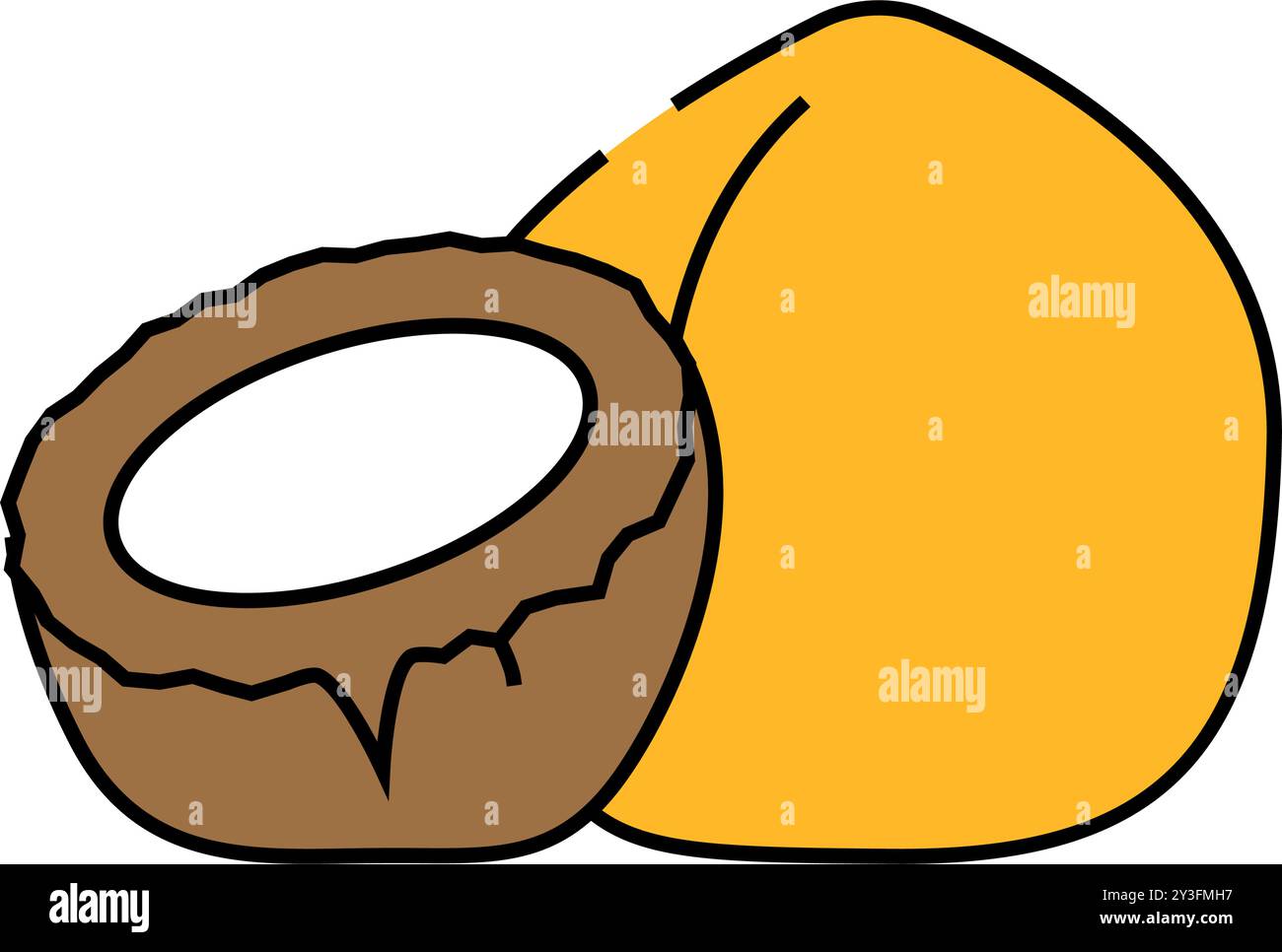 ripe juicy coconut icon color illustration Stock Vector Image & Art - Alamy
