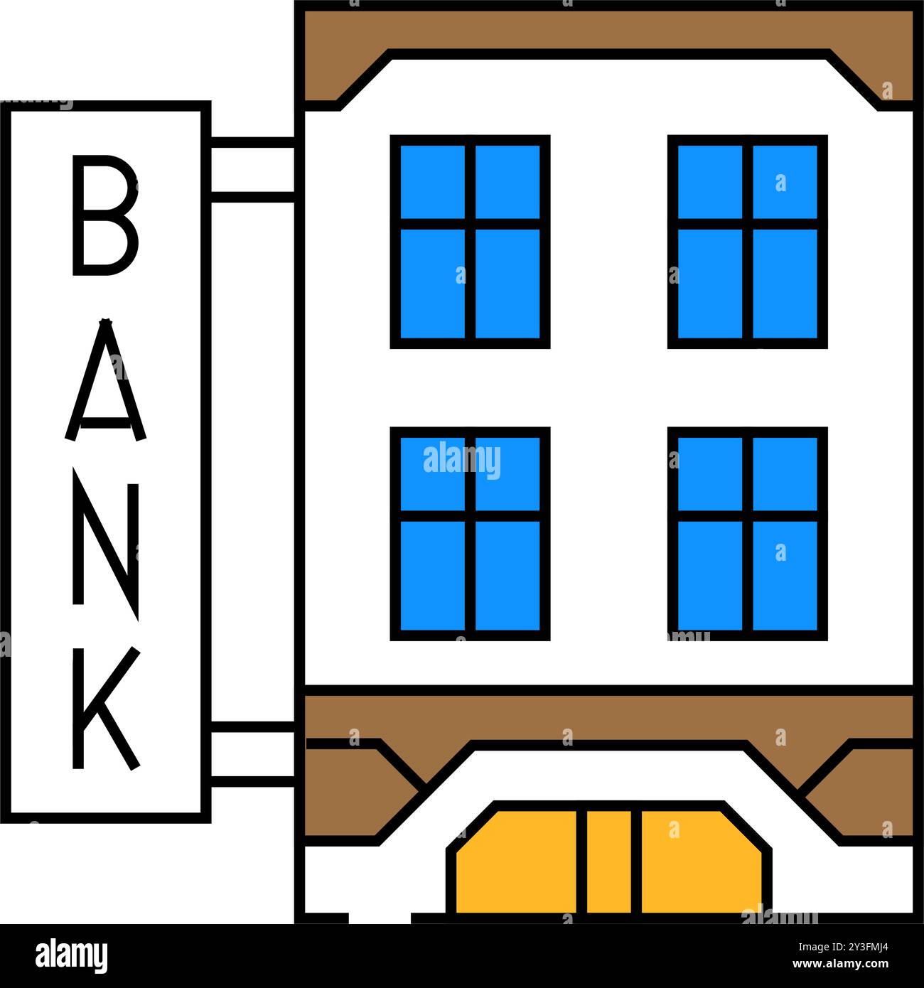 financial bank building icon color illustration Stock Vector Image ...