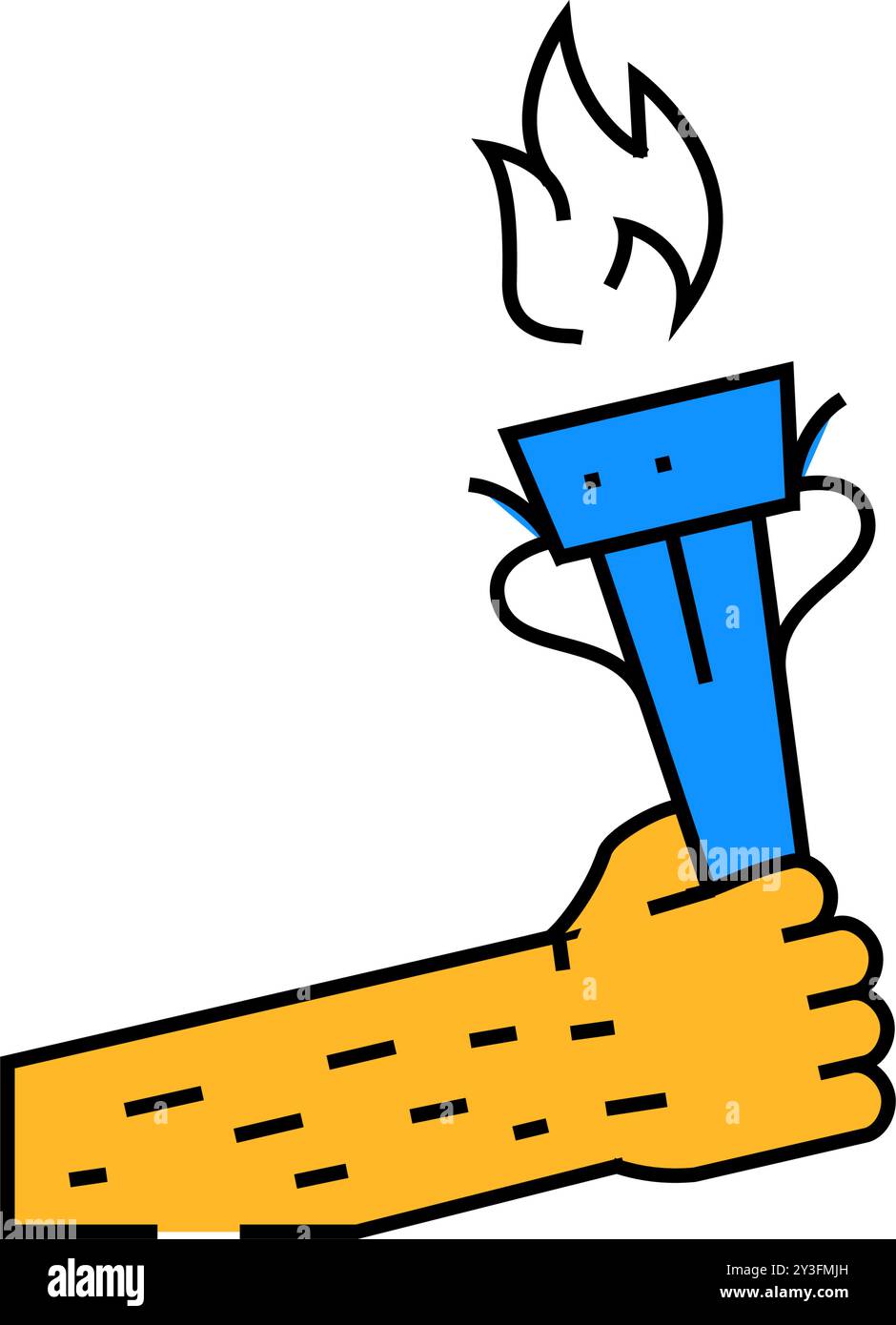 hand holding torch progress icon color illustration Stock Vector Image ...