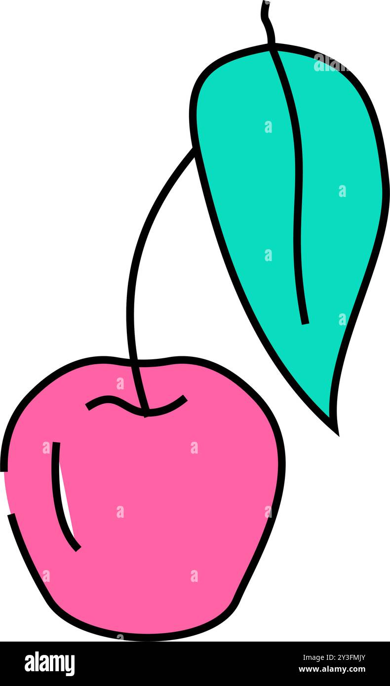 cherry leaf icon color illustration Stock Vector Image & Art - Alamy