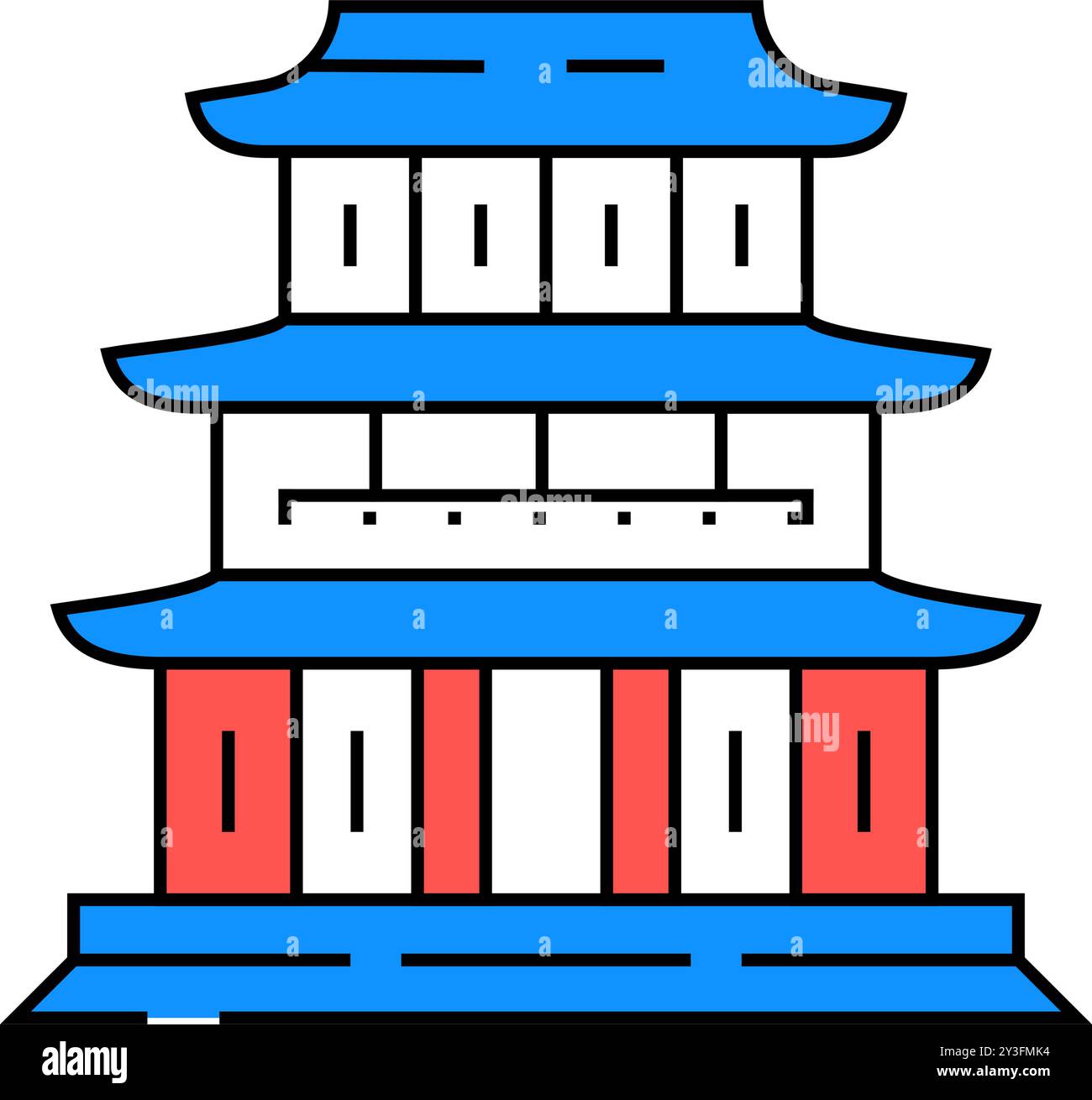 buddhist temple buddhism icon color illustration Stock Vector Image ...