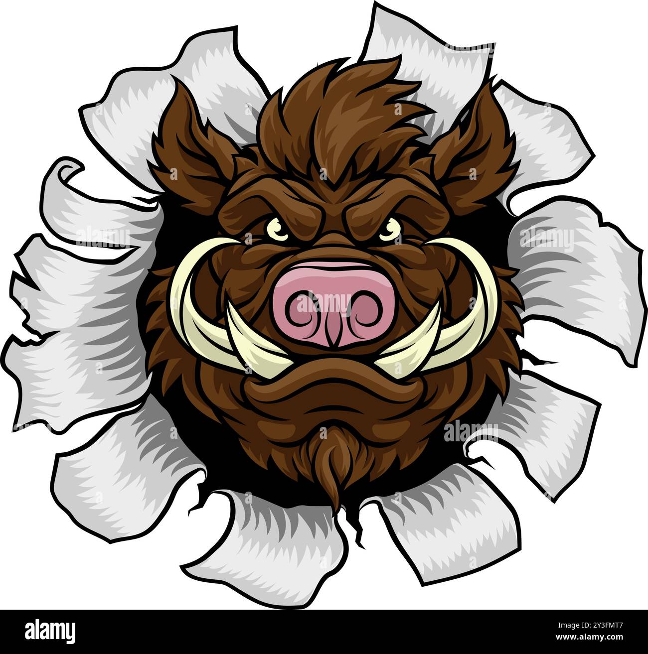 Boar Wild Hog Razorback Warthog Pig Sports Mascot Stock Vector Image ...