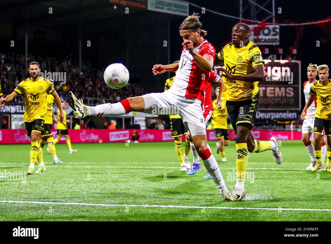 EMMEN, NETHERLANDS - SEPTEMBER 13: Pascal Mulder of FC Emmen just can't ...
