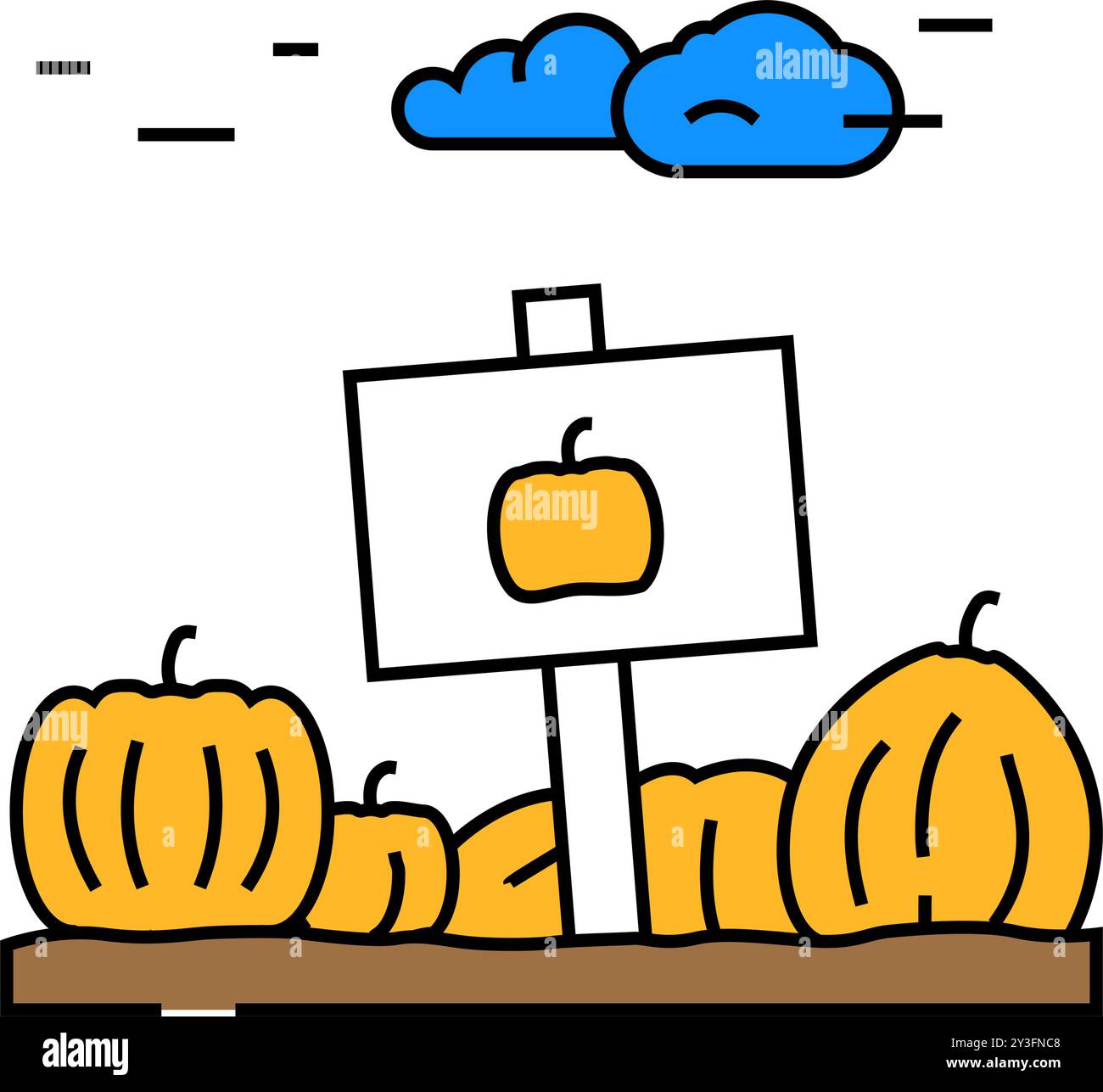 pumpkin patch autumn icon color illustration Stock Vector Image & Art ...