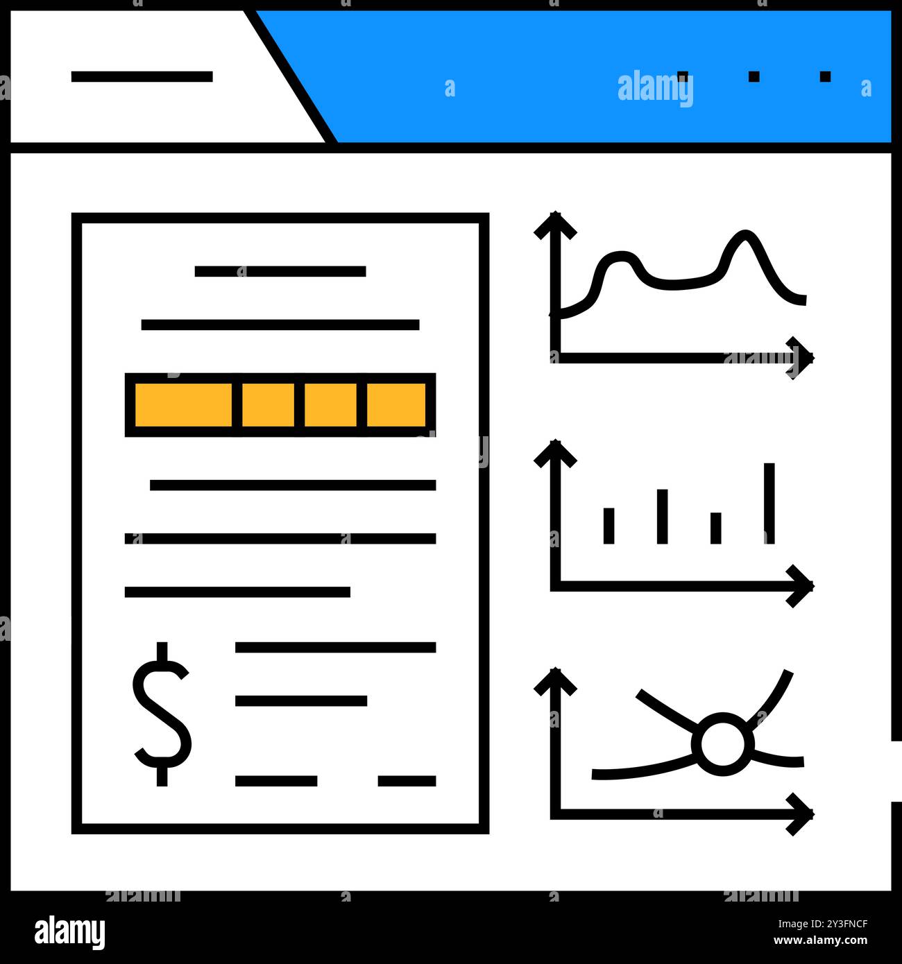 business intelligence process icon color illustration Stock Vector ...
