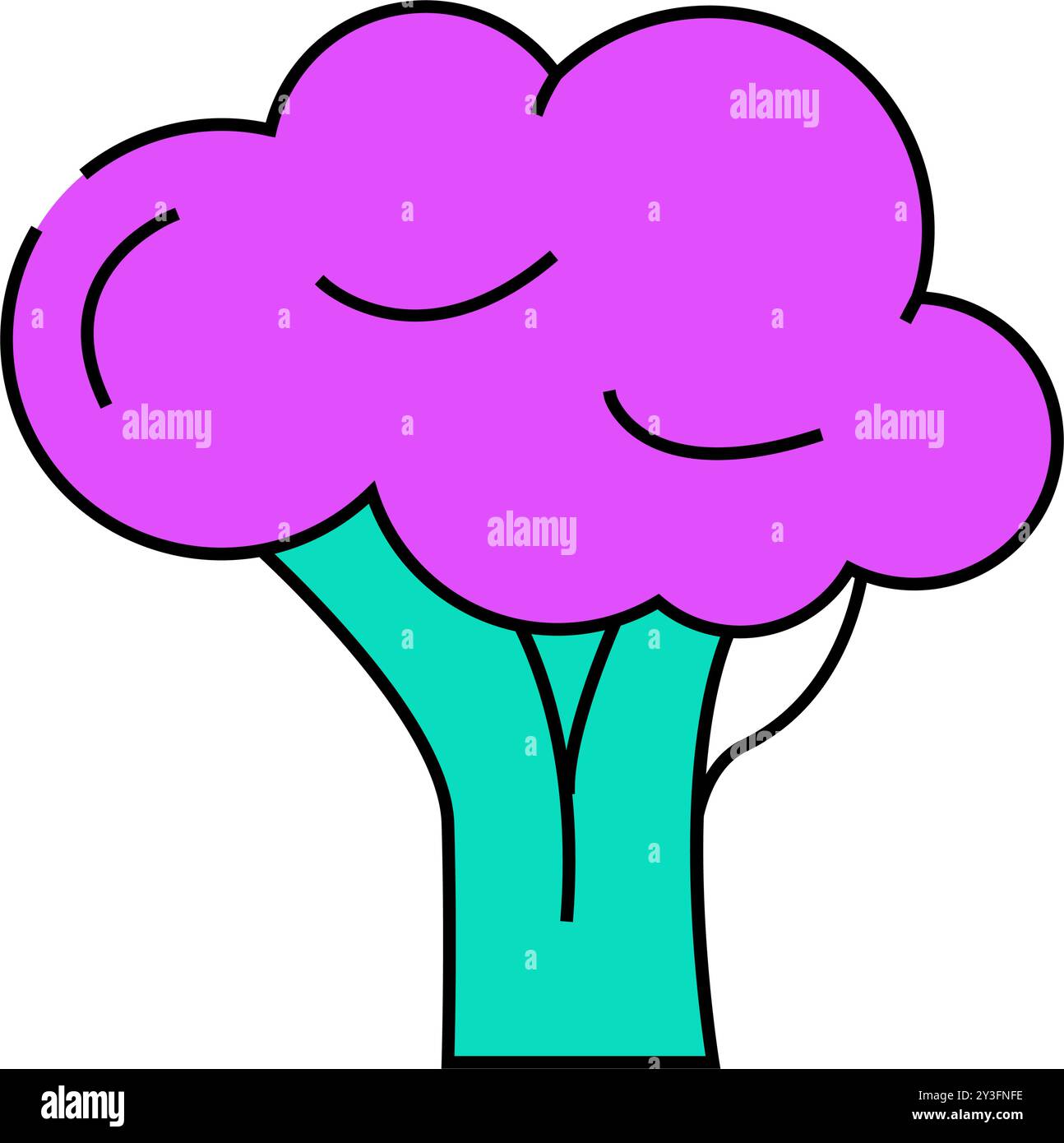 purple broccoli icon color illustration Stock Vector Image & Art - Alamy