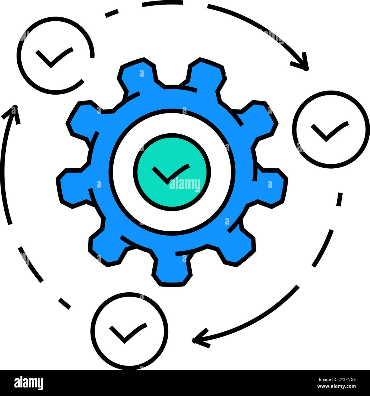 implementation business process icon color illustration Stock Vector Image & Art - Alamy