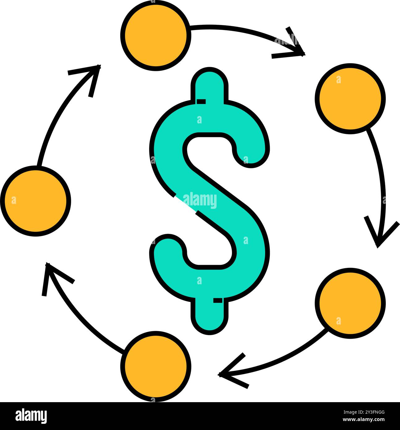 business continuity process icon color illustration Stock Vector Image ...